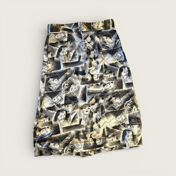 Skirts | Vintage Jonathan Martin Silk Skirt Portrait Print 9s Art Skirt ...